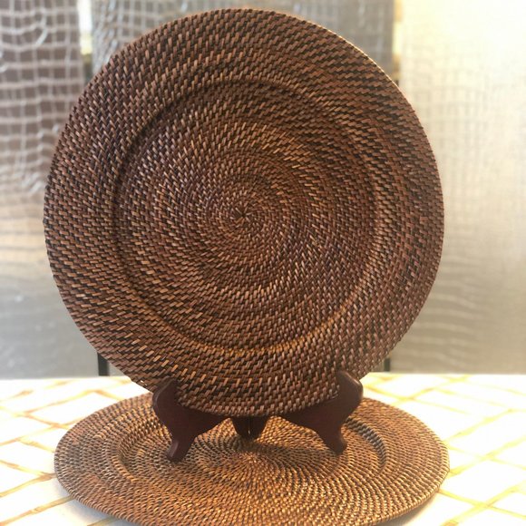 Dining | Wicker Charger Plates For Dinner Set Of 2 | Poshmark
